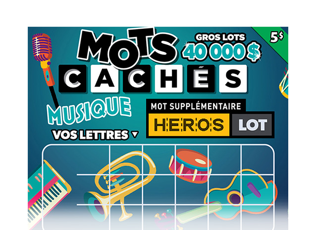 Mots cachés Musique - Loteries - Loto-Québec